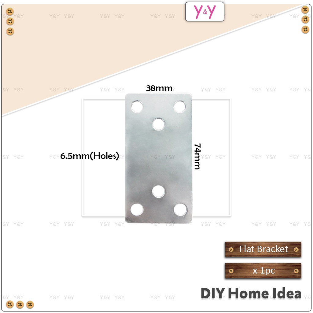 Y&Y Eco 38mm x 74mm Furniture Flat Bracket / Flat Joint Brace Bracket ...