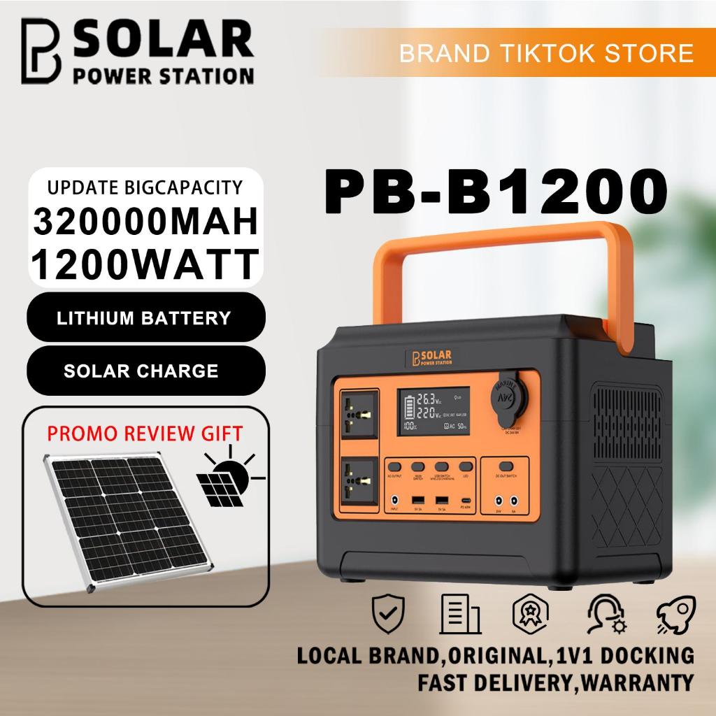 PBSOLAR Powerstation 220v1200W/320000MAH/1024WH multifunctional lithium ...