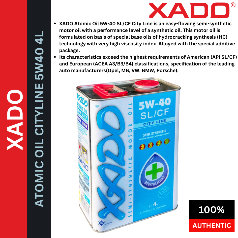 XADO Atomic Oil 5W-40 SL/CF City Line 4LITER | Shopee Malaysia