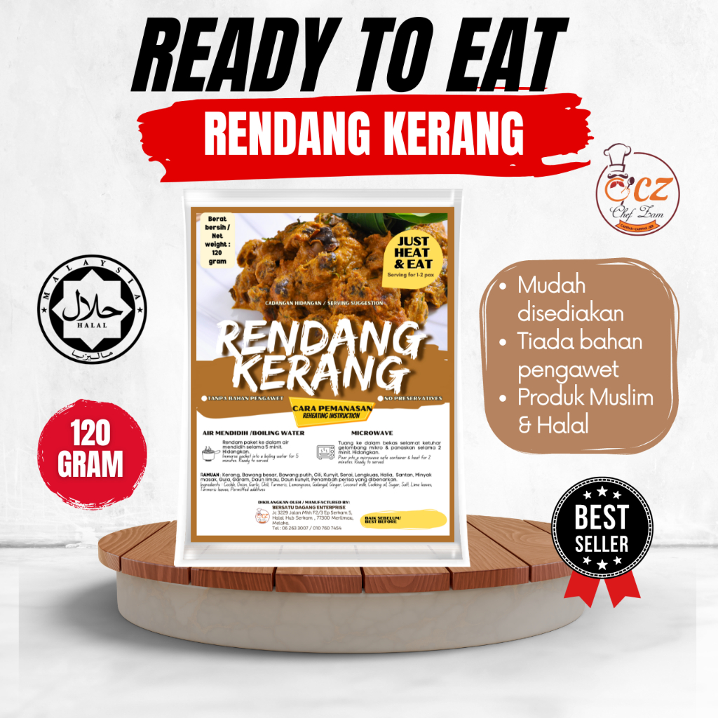 CHEF ZAM Rendang kerang cockles rendang ready to eat Cooked travel food ...