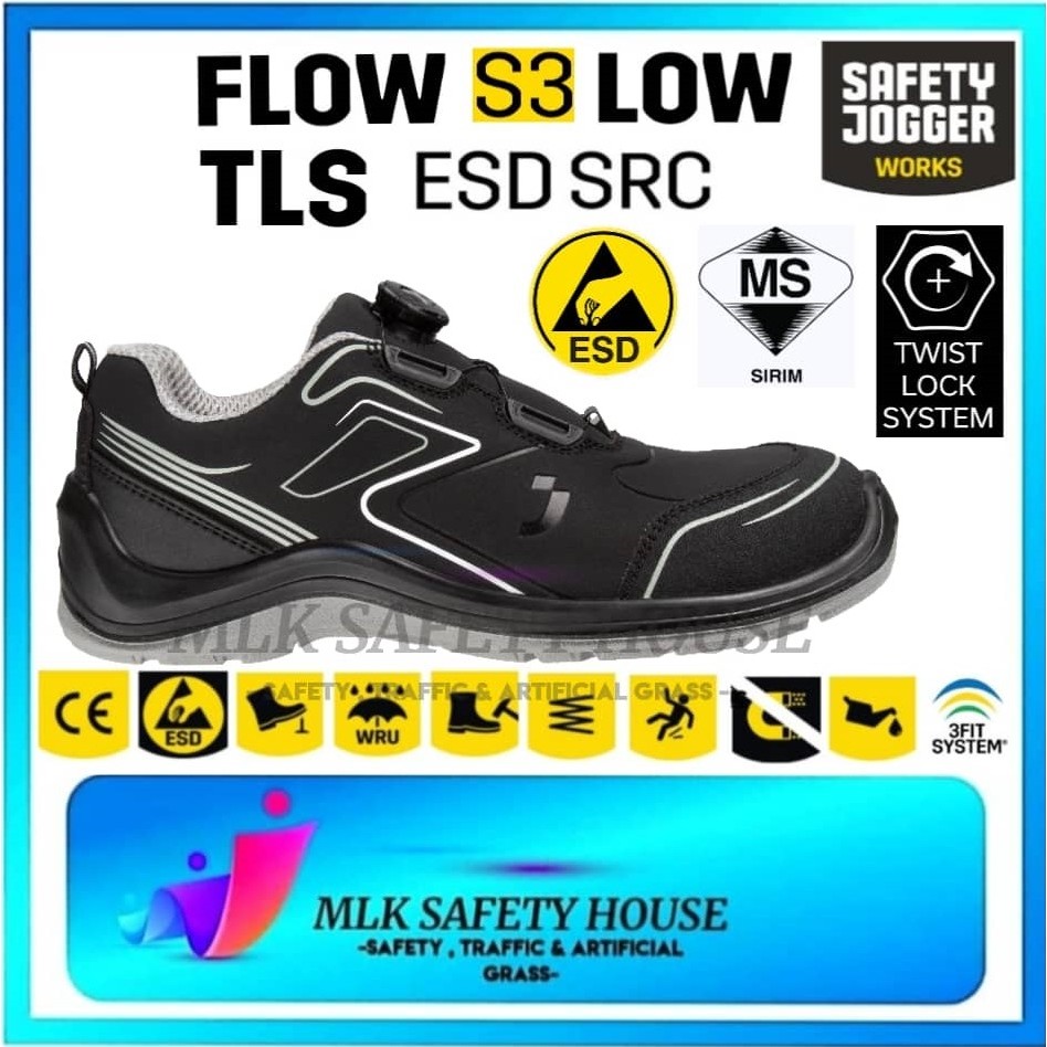 SAFETY JOGGER FLOW {Low-Cut}S3 ESD (TLS) WITH SIRIM DOSH SAFETY SHOES ...