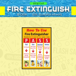 Fire Extinguisher Instruction Steps Sticker (How To Use Fire ...