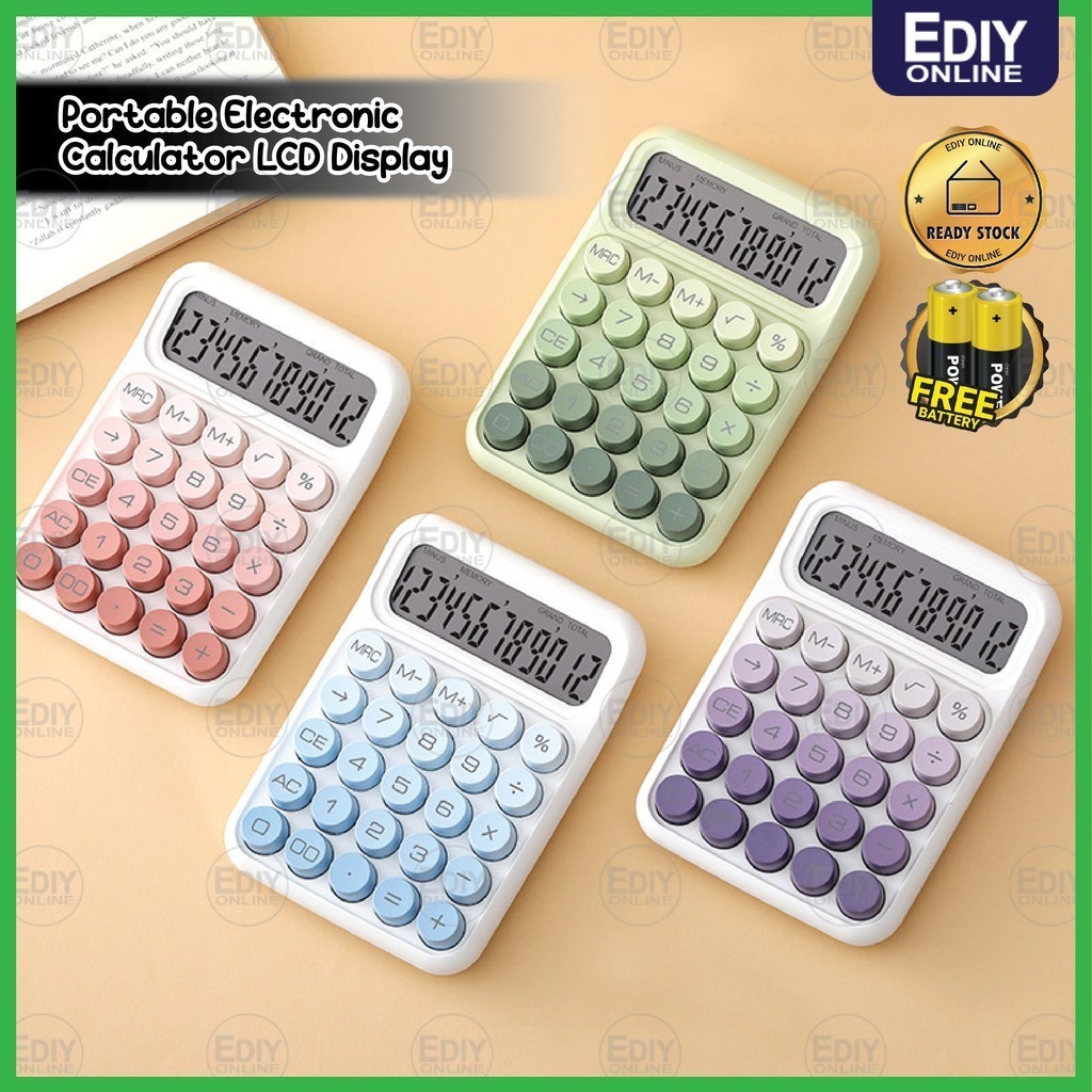 12 Digits 】Portable Electronic Calculator LCD Display Scientific Casio ...