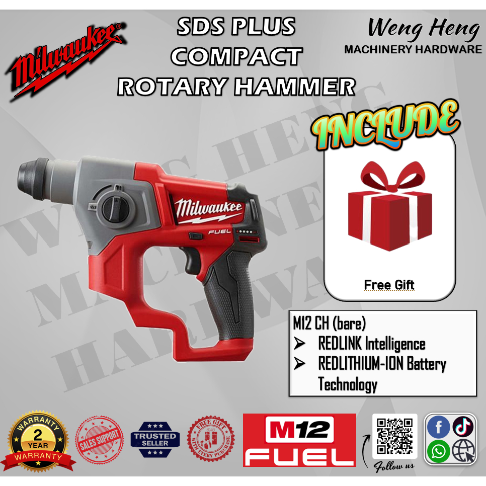 MILWAUKEE M12 FUEL SDS-Plus Hammer (2 Mode) - MODEL M12 CH-0 / M12 CH-602C | Shopee Malaysia