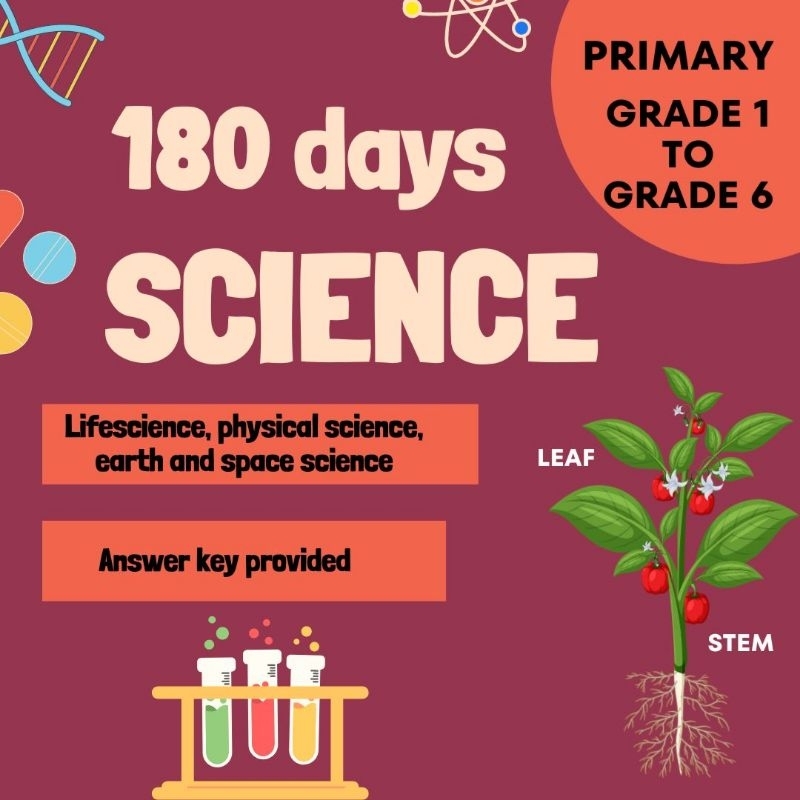 S9 180 days Science Practice Primary Worksheet Grade 1 to 6 Workbook ...