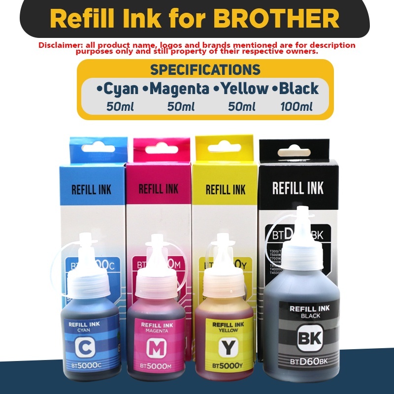 Refill Ink for Brother Printer T300 T310 T500W T510W T700 T710W T800W ...