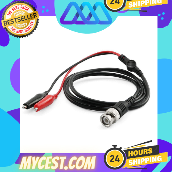 1M BNC to Dual Alligator Clip Oscilloscope Test Probe Crocodile ...