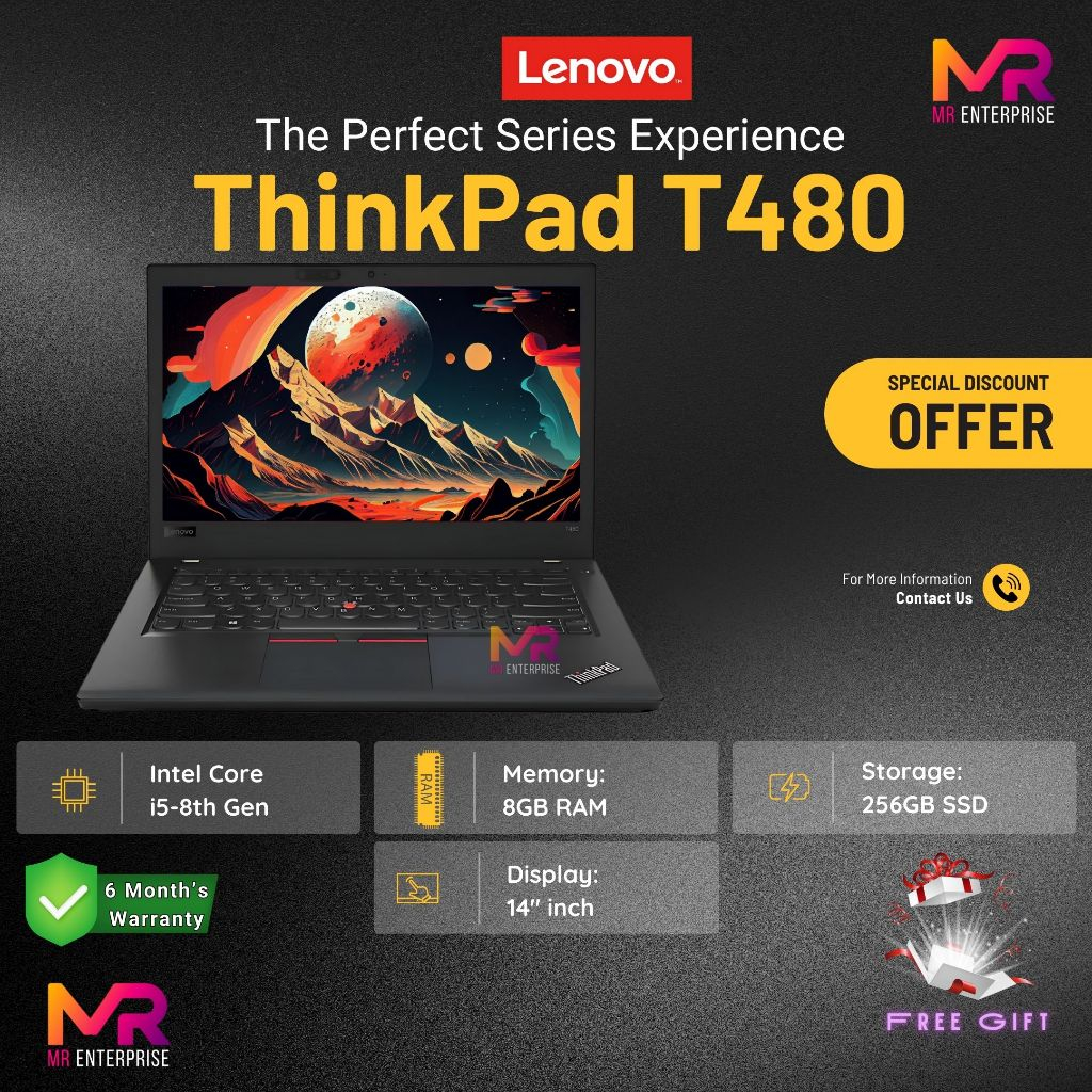 Lenovo ThinkPad T480 | Intel core i5-8th Gen - 8GB/256GB SSD - %Best ...