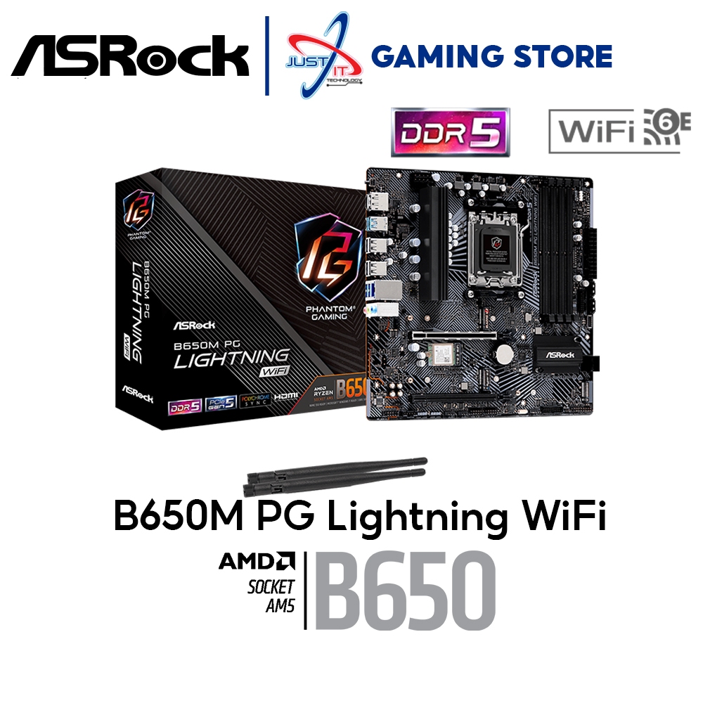 ASROCK B650M PG LIGHTNING Wi-Fi AM5 GAMING MOTHERBOARD | Shopee Malaysia