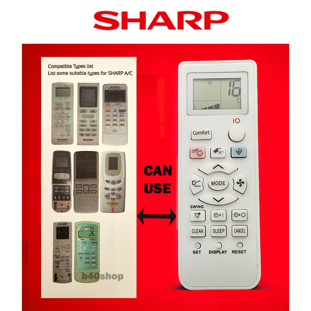 Sharp Compatible Air Conditioner Air Cond Remote Control | Shopee Malaysia