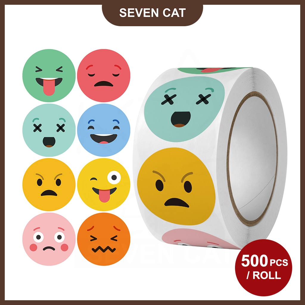 500pcs Round Cute Cartoon Sticker with 8 designs / Parcel Labels ...