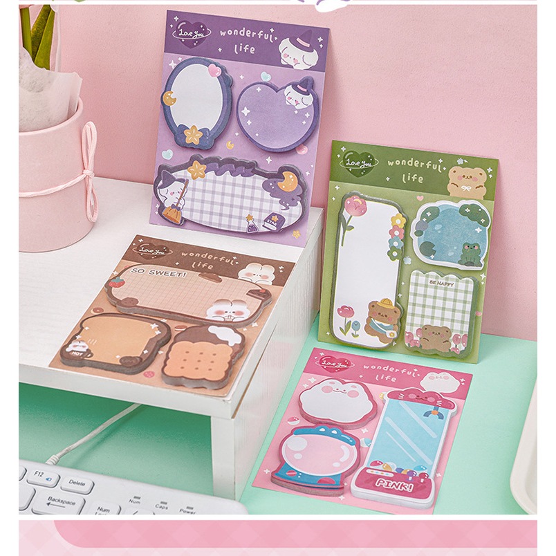 60 Sheets [ Mirror 3 in 1 ]Sticky Notes Memo Pad Label Sticker Note ...