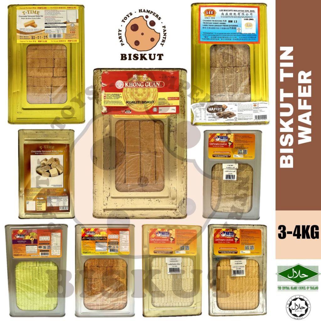 [Biskut Tin] Vfood,Khong Goun,T-Time Wafer - Chocolate/Vanilla/Pandan ...