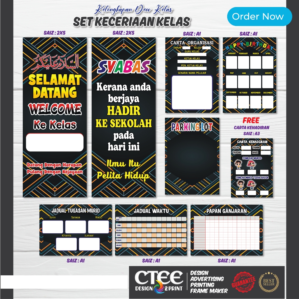 Set Keceriaan Kelas - Design 2024 - Banner Hiasan Kelas untuk Murid ...