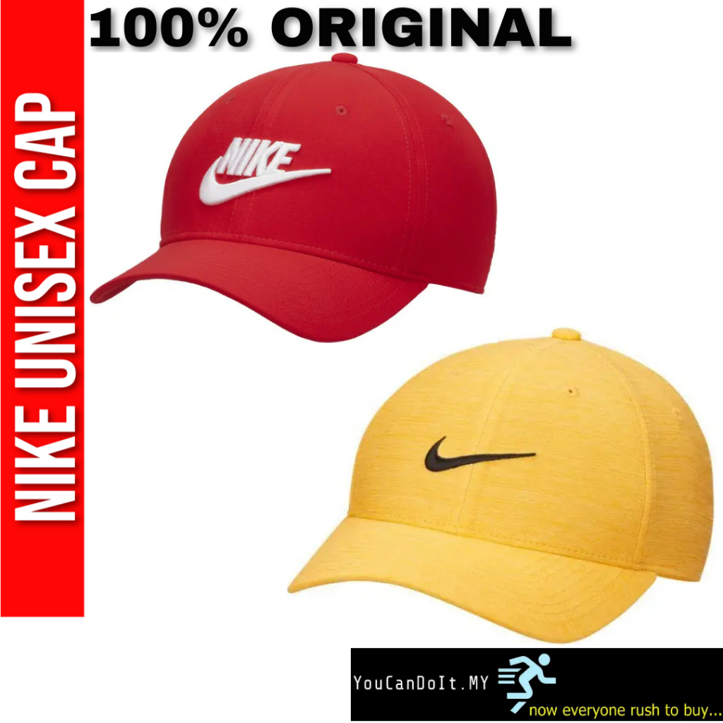 [100% Ori] Nike Unisex Legacy 91 (Gold) & Rise Swoosh (Red) Topi Sukan ...