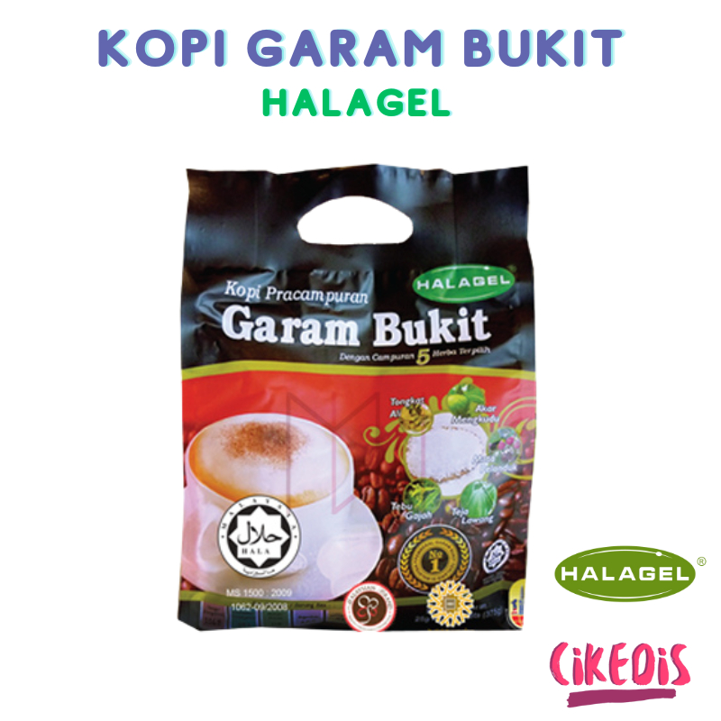 HALAGEL Kopi Garam Bukit Premix Rock Salt Coffee 3-in-1 Instant Coffee ...