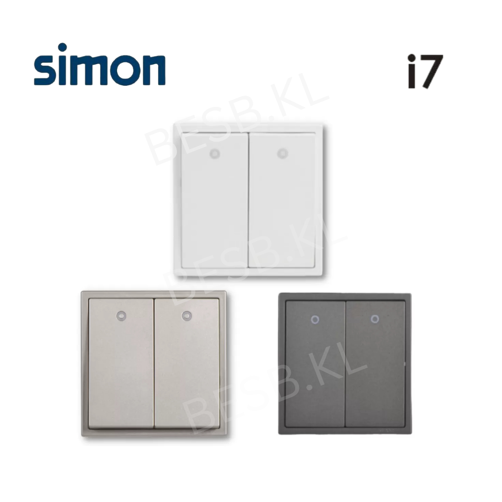 Simon I7 701023 701024 16A 2 Gang 1/2 Way Switch with LED Indicator ...