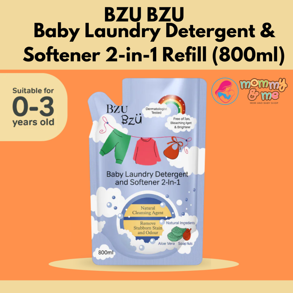 [BZU BZU] Baby Laundry Detergent & Softener 2-in-1 Refill (800ml) | Shopee Malaysia