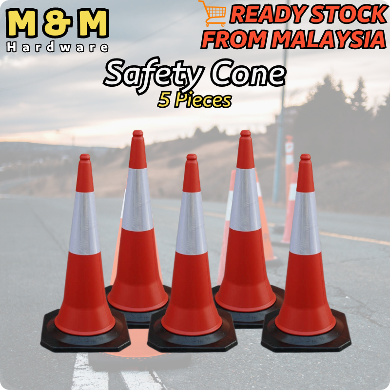 5pcs 760MM (30") SAFETY CONE TRAFFIC PVC CONE / KON KESELAMATAN JALAN ...