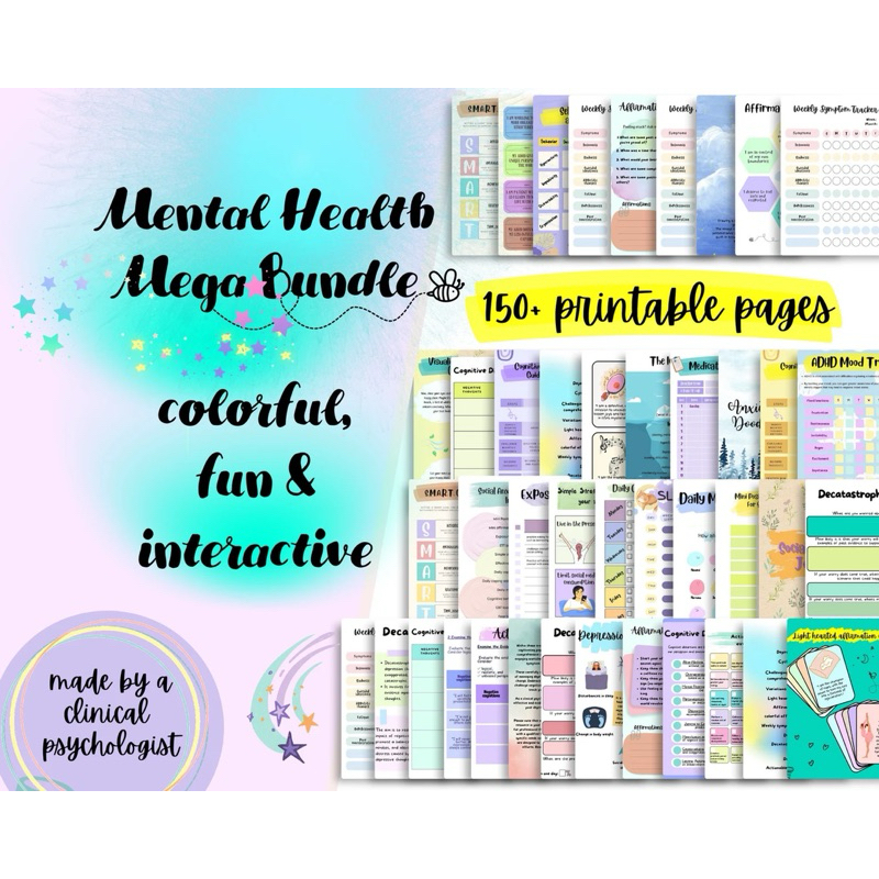 NEW Mental Health Mega Bundle, Depression, ADHD Therapy, Social Anxiety ...