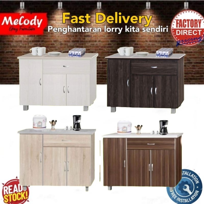 Melody ~3 Door+1 Drawer KITCHEN Cabinet 4Ft / Low Cabinet / Almari ...