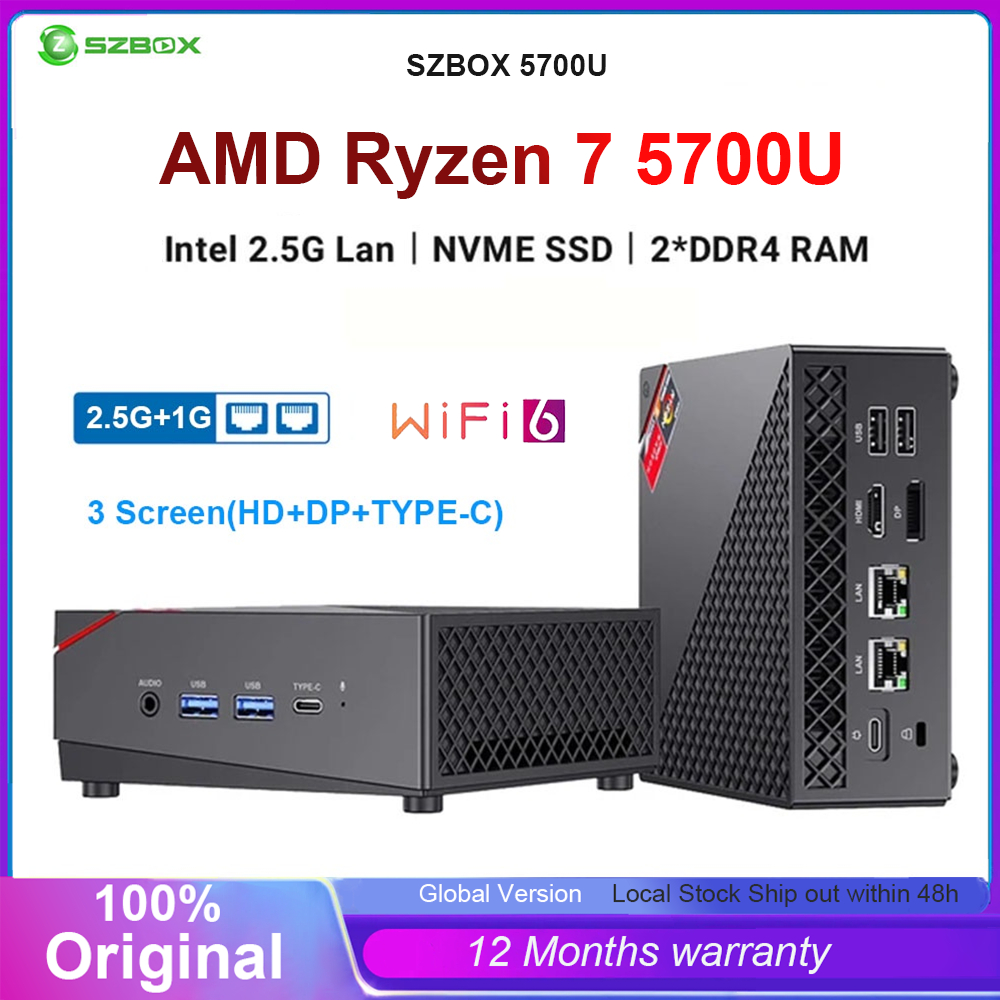 AMD Ryzen 7 5800U Windows 11 Mini PC R5 4500U DDR4 PCIE SSD Dual LAN ...