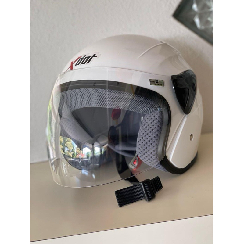 Original Xdot G618 helmet pure white with clear visor | Shopee Malaysia