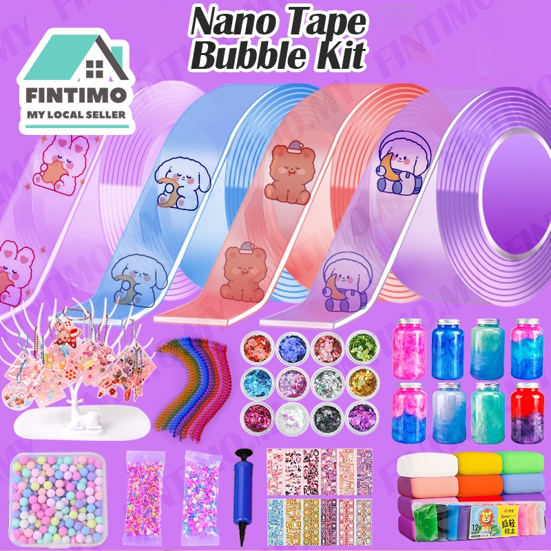 【MY】3M Nano Tape Bubble Set Kit DIY Glue Kneading Blowing Double-sided ...