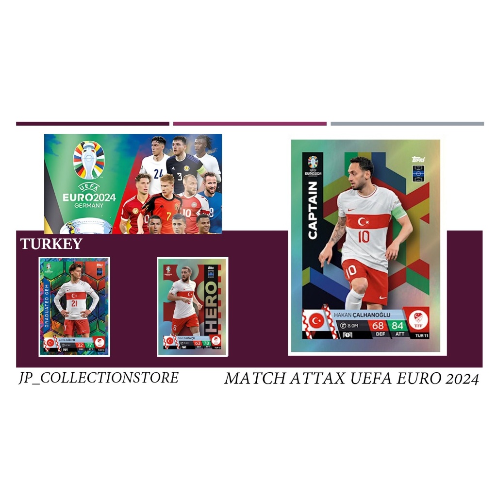 [Turkey] UEFA Euro 2024 Match Attax Football Shiny & Normal Cards ...
