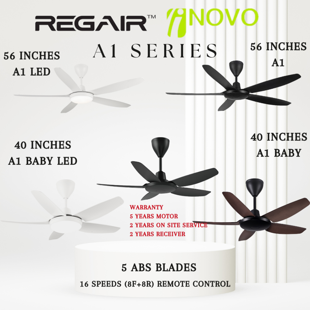 Regair Inovo A1 /A1 Led 40" 56" Ceiling Fan 5 Blade Remote Control ...