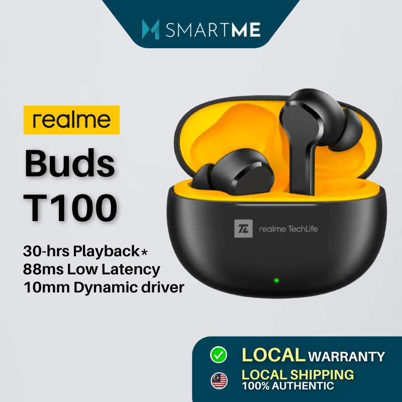 realme TechLife Buds T100 True Wireless Earbuds 28 Hours Playback ...