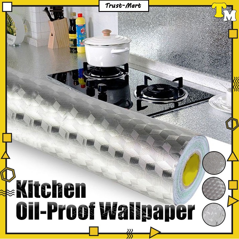 Kitchen Oil-proof Wallpaper Aluminum Foil Waterproof Stickers Self ...