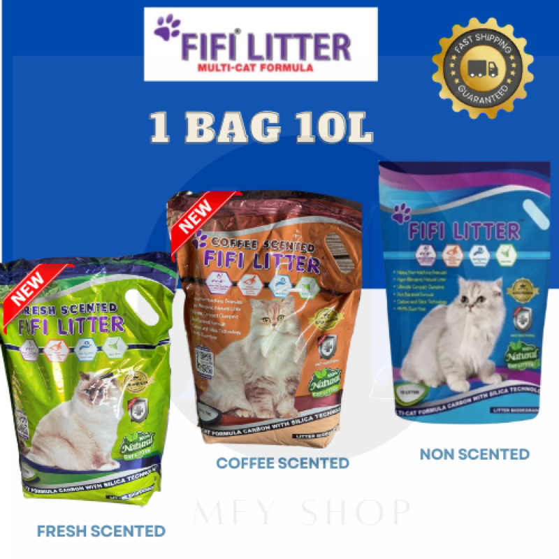 FIFI LITTER Pasir Kucing Cat litter Cofee Fresh Scented 10L | Shopee ...
