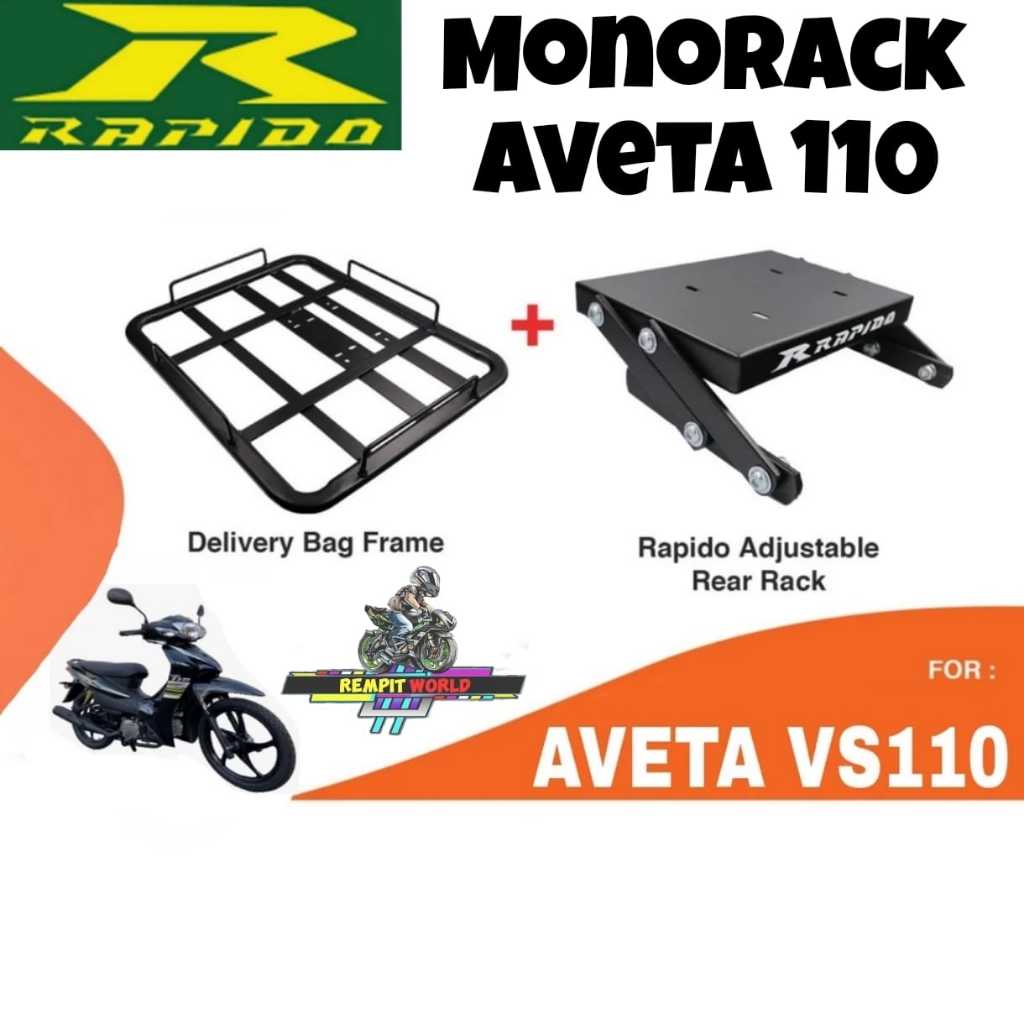 MONORACK RAPIDO AVETA VX110 ORIGINAL RAPIDO TAPAK MONORACK COMPLETE SET ...