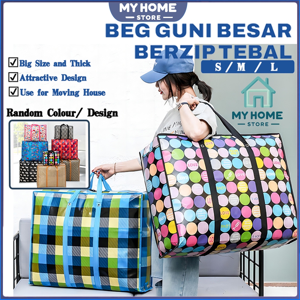 Beg Guni Besar Berzip Tebal Laundry Bag Waterproof Large Storage Beg ...