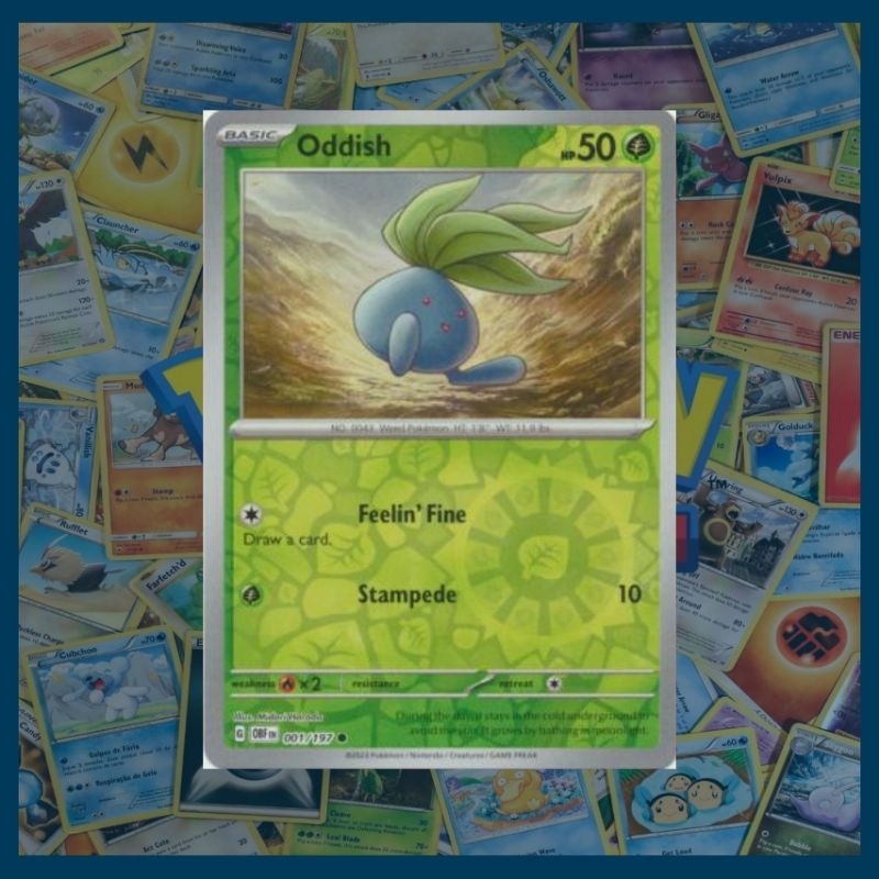 Oddish (001/197) Reverse Holo | Obsidian Flames | Shopee Malaysia