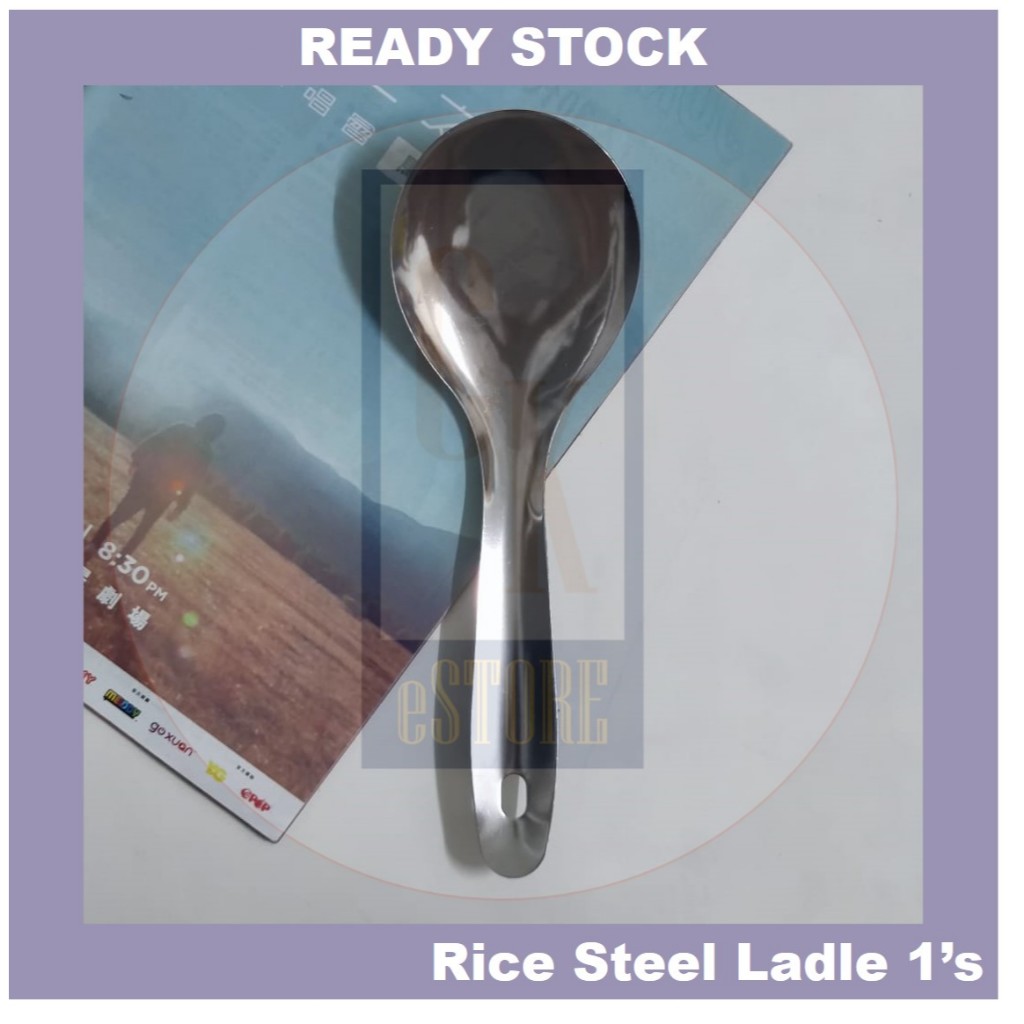 Senduk Nasi Kenduri Stainless Steel Plastik S/S Rice Spoon Ladle Sudu ...