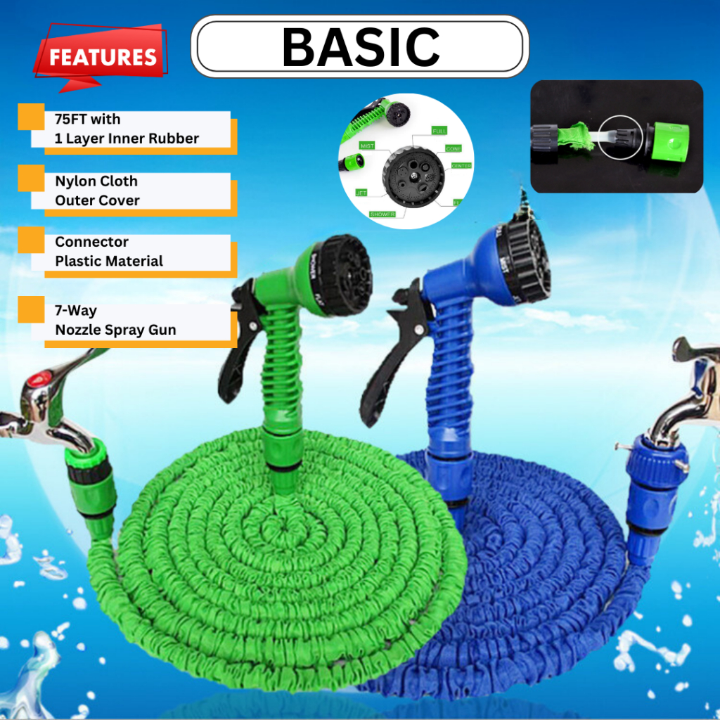 Expandable Magic Water Hose Pipe Getah Paip Cuci Kereta Car Wash Garden ...