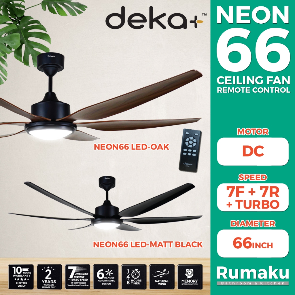 DEKA + NEON 66 LED 16 Speed DC Motor Designer Ceiling Fan With Remote ...
