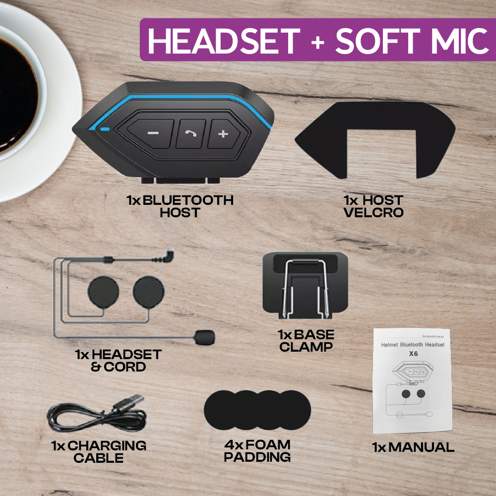 X6 Helmet Headset Motorbike BT Helmet Headphone Motorcycle Bluetooth ...