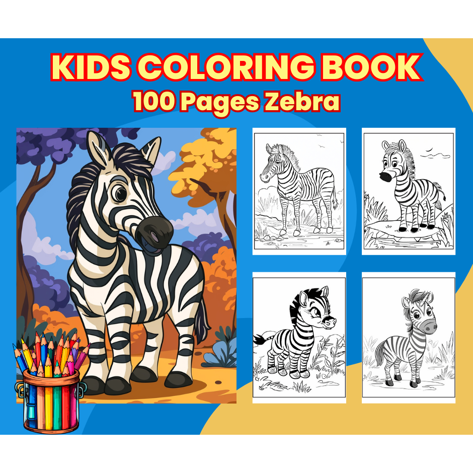[PDF] 100 Pages Coloring Book Zebra - Colouring Book For Kids Buku ...