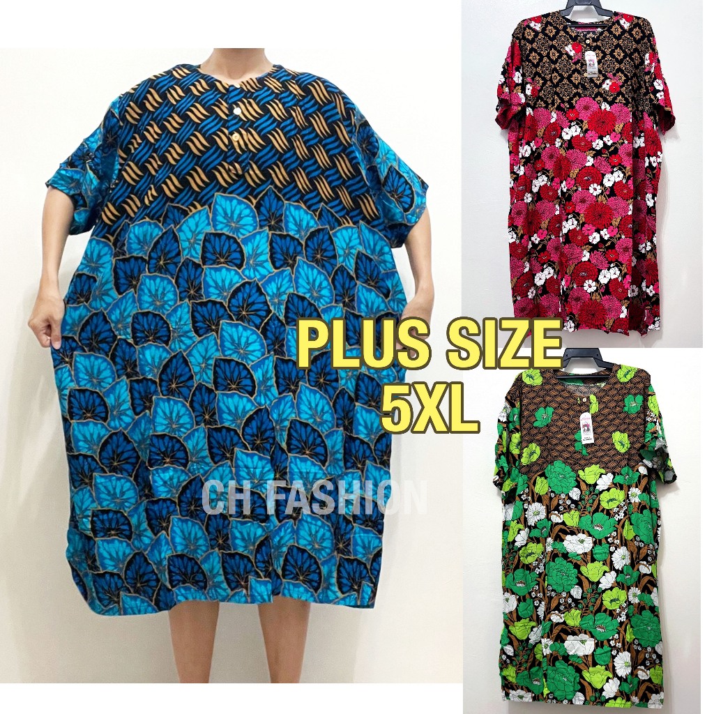 Batik Dress BIG Size Women Nighty Plus Size 5XL Jumbo Night Dress Saiz ...