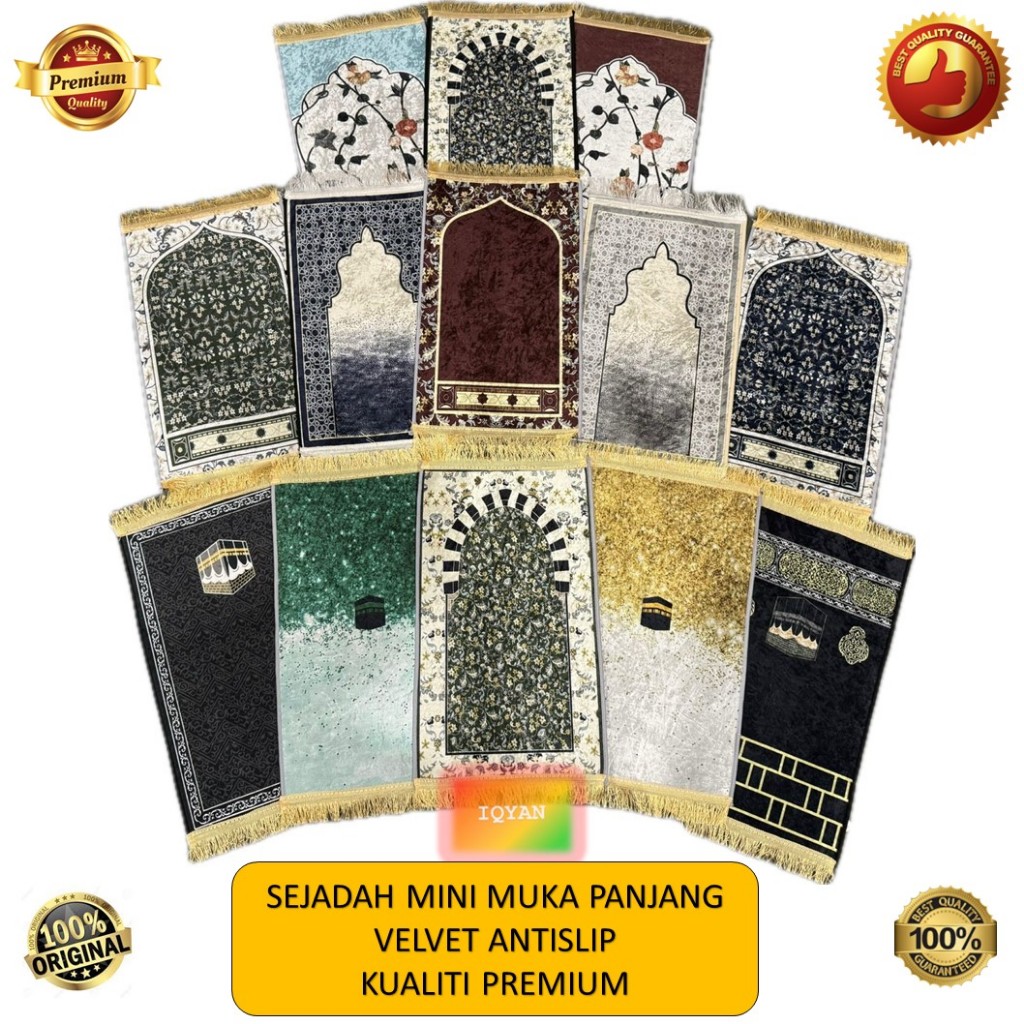 Sejadah Mini Kubah Muka Panjang 35 x 60 cm / Shining /Sejadah Travel ...