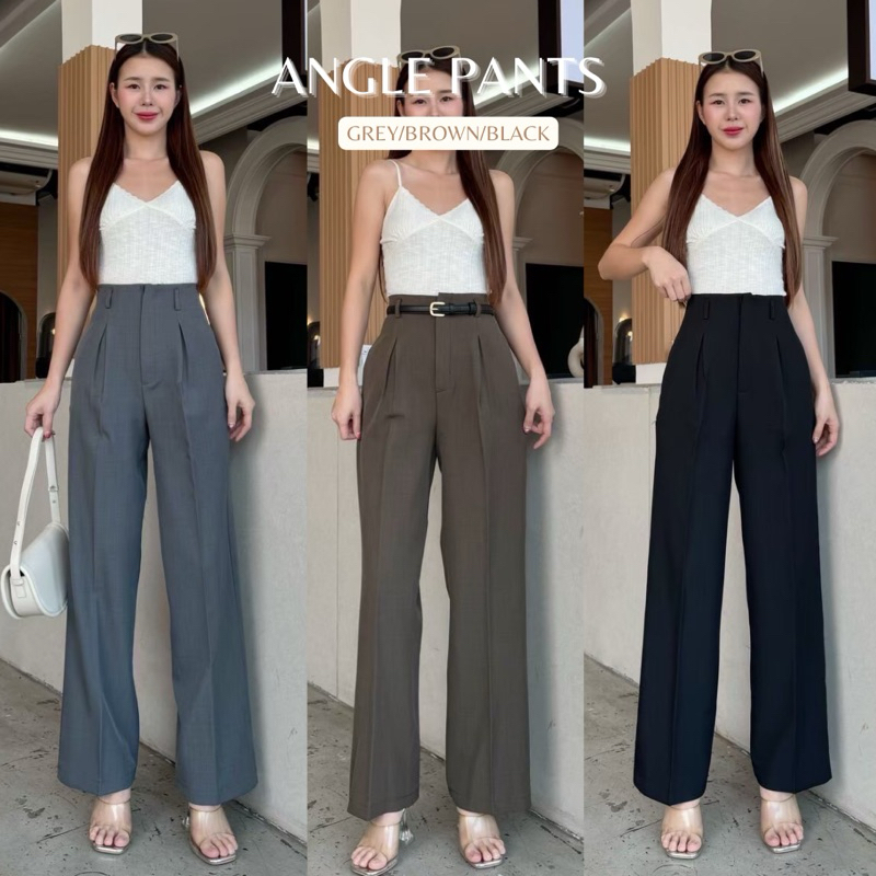 Angle Pants (No Belt) [𝗥𝗘𝗔𝗗𝗬 𝗦𝗧𝗢𝗖𝗞]🔥 | Shopee Malaysia