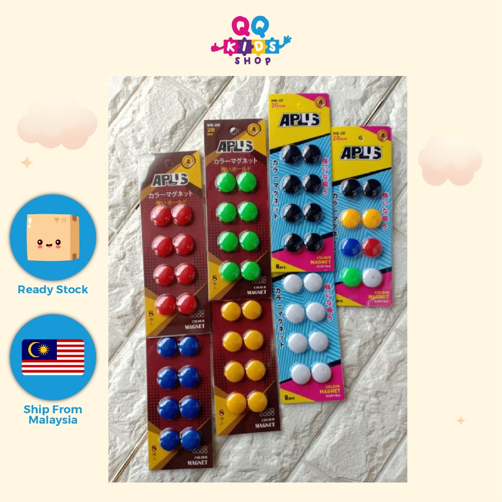 Aplus Magnetic Button Colour Design 20Mm 8Pcs (Mb20) Magnet Bulat ...