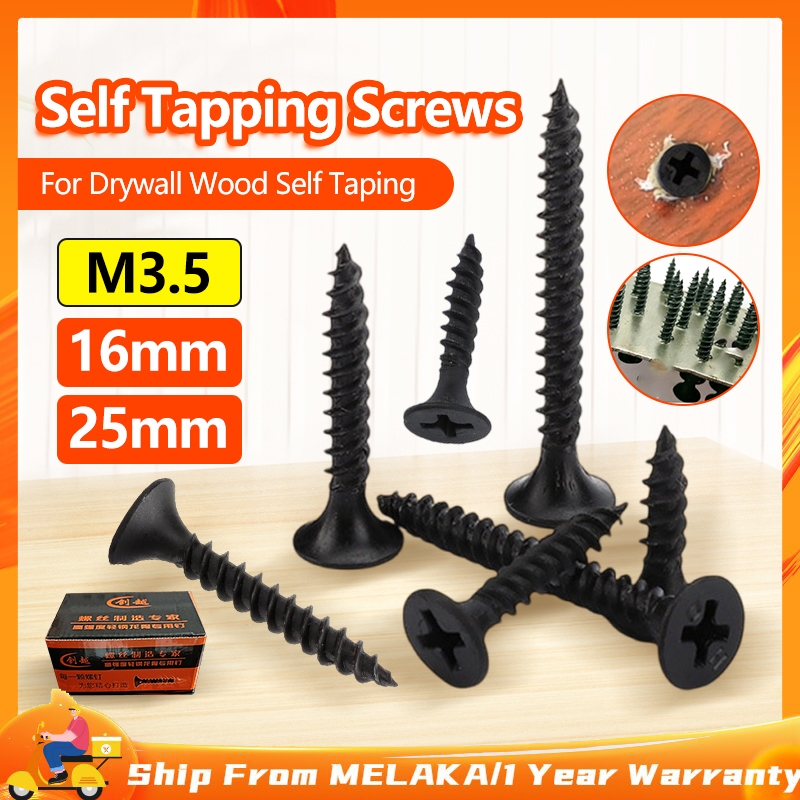 500PCS Screw M3.5 Self Tapping Screw 304 Stainless Steel Flat Head Screw Plastic Wood DIY Skru ...
