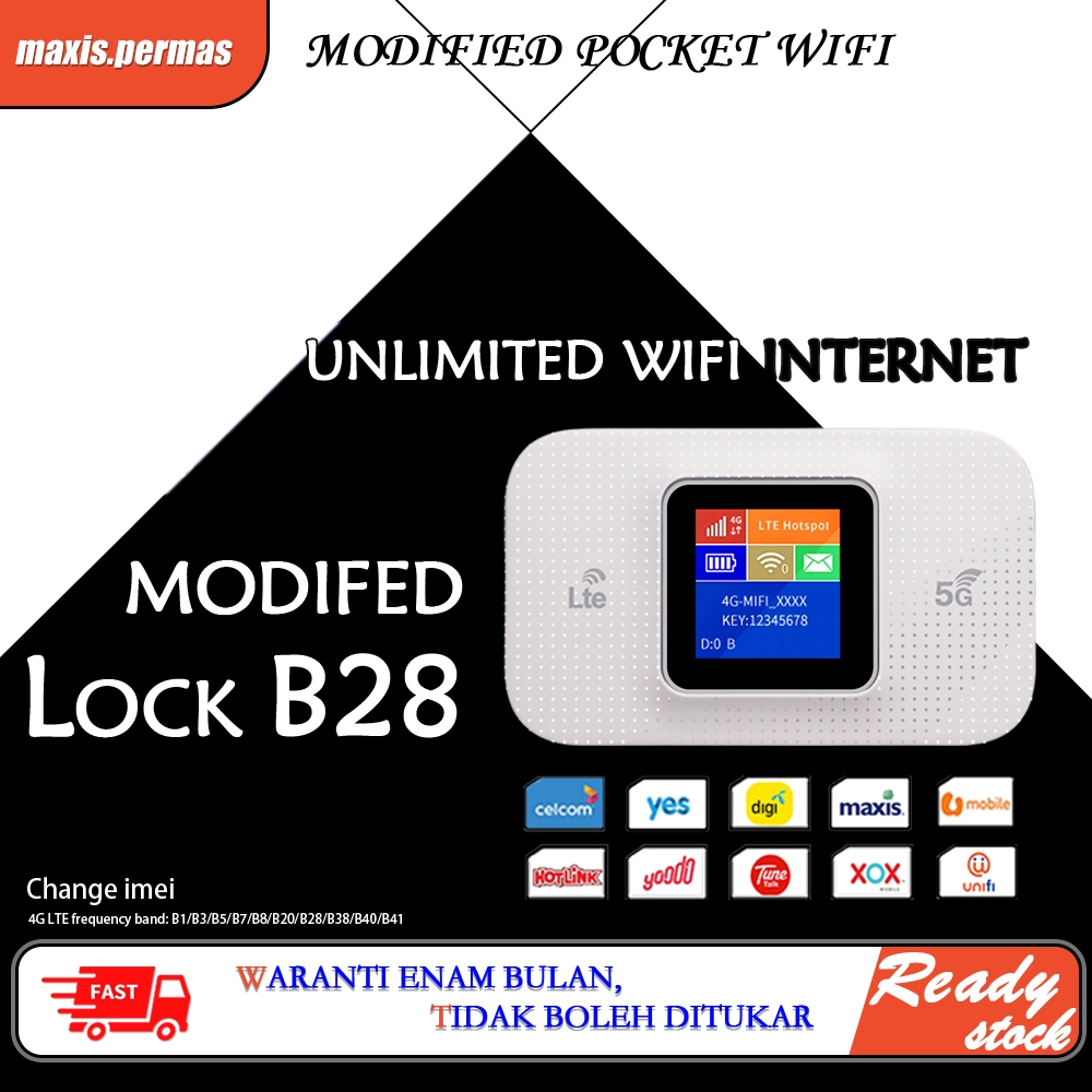 🎟️【LOCK B28】D12 PRO,easy install,stabilize signal,3000mAh Pocket wifi,modified modem,unlimited ...