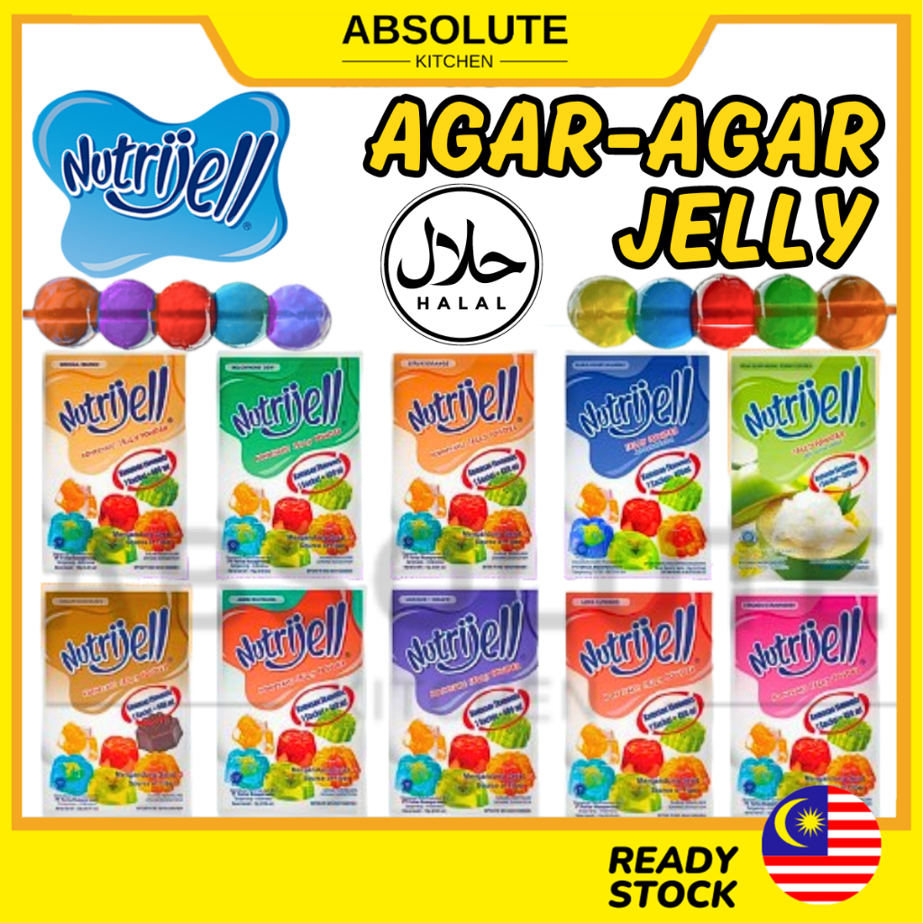 NUTRIJELL Konnyaku Jelly Powder Halal Mix Sachet Serbuk Agar Agar Jelly ...