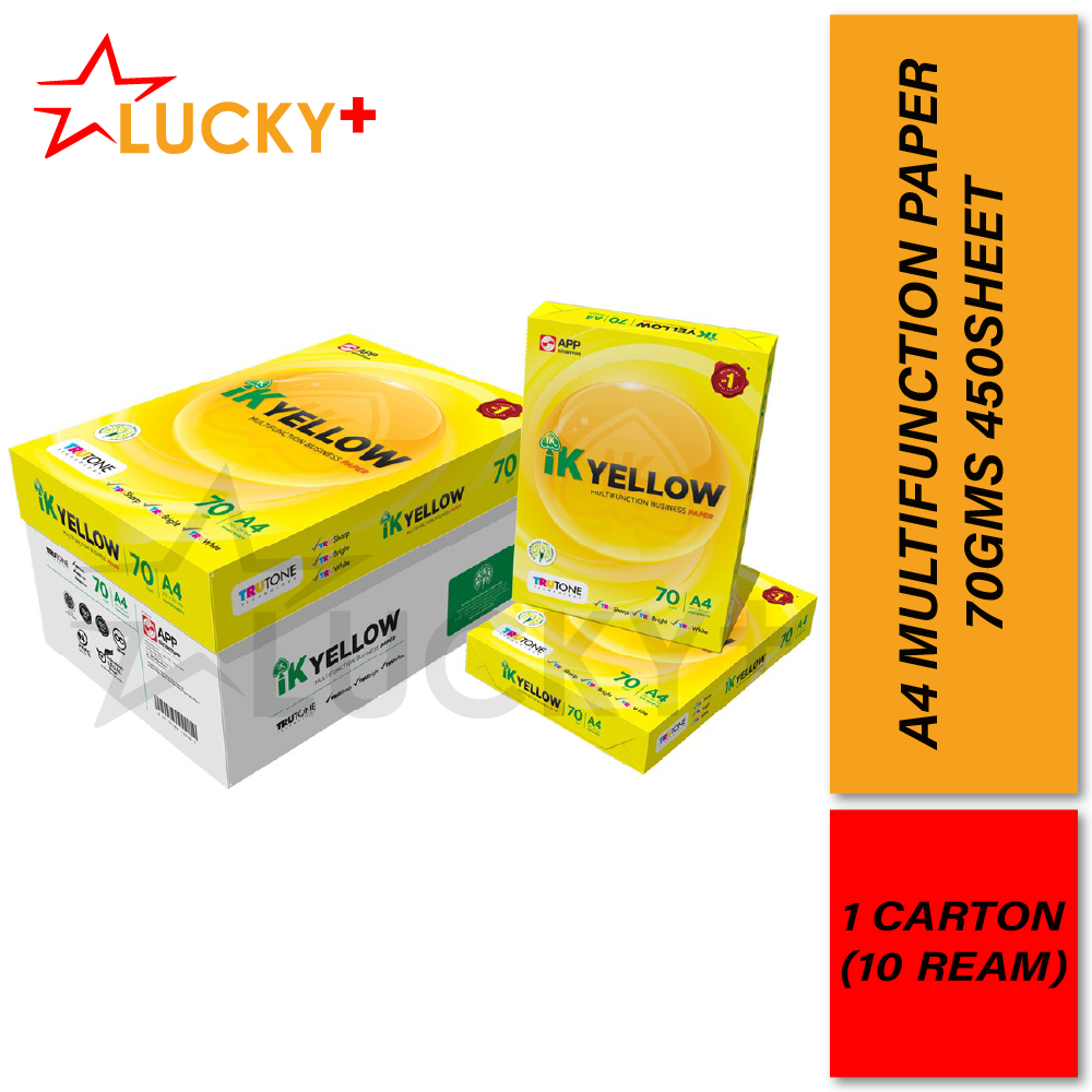 IK Yellow A4 Copier Paper 70gsm/450s (1 Carton Box 10 Reams) (450sheets ...