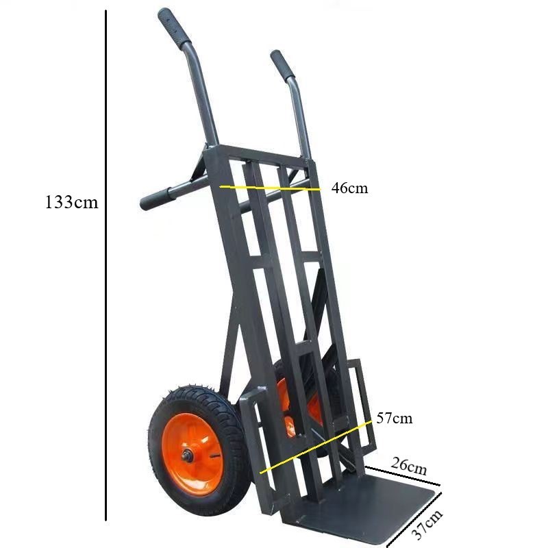 HEAVY DUTY HAND TRUCK TROLLEY 200KG 500kg Thickening Tiger Cart Thickened Two Wheel Trolley ...